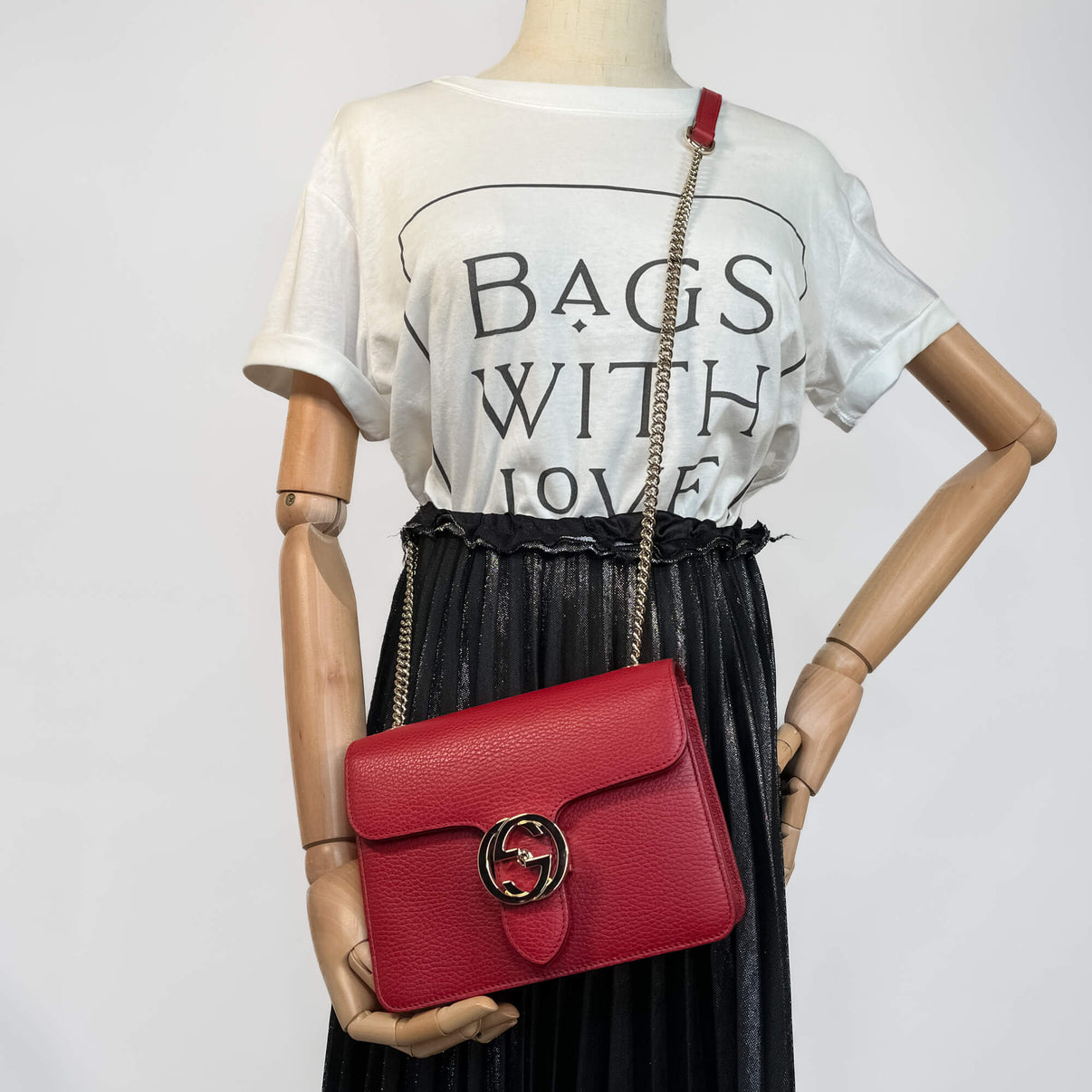 Gucci Interlocking Small Calf leather Leather 2-Ways Flap Shoulder Bag ...